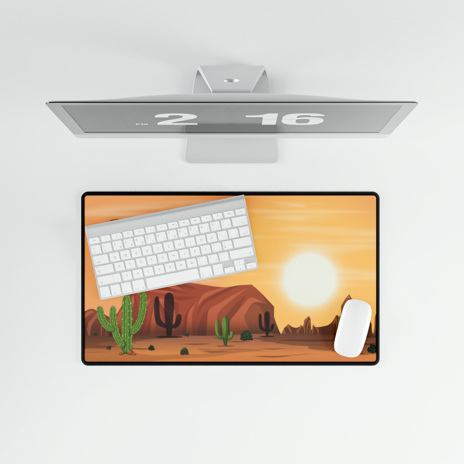 Personalized Desert Wilderness Desk Mat, Tranquil Sunset Landscape ...