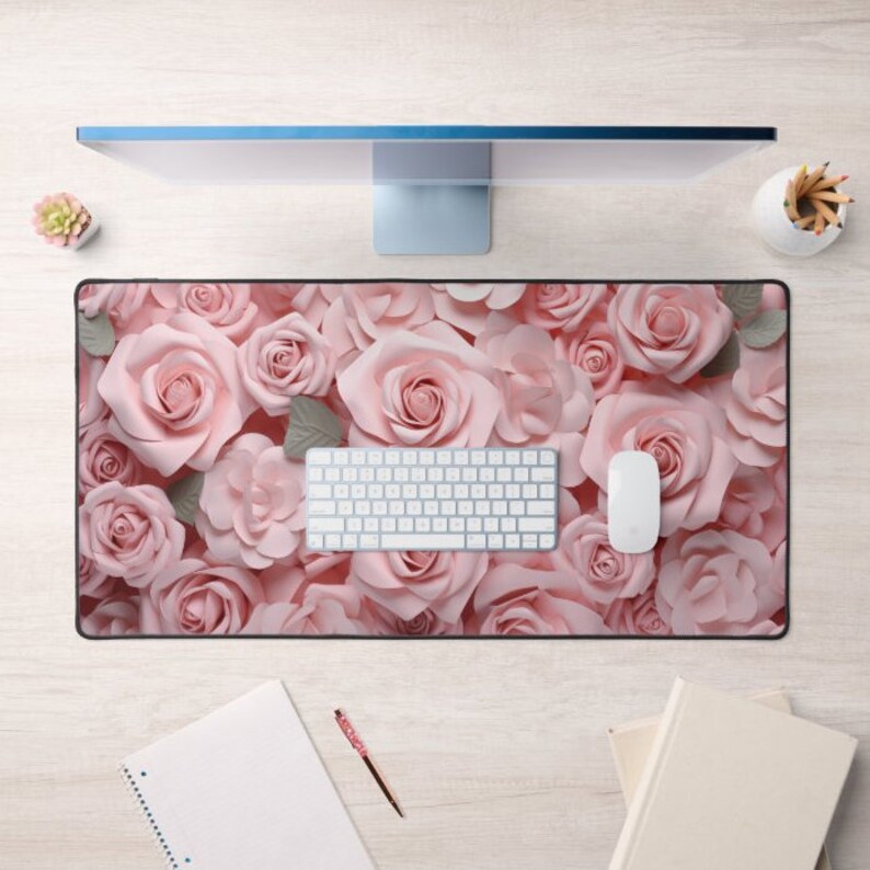 10 Pastel Pink Roses Desk Mat for Your Workspace Office Decor - Etsy