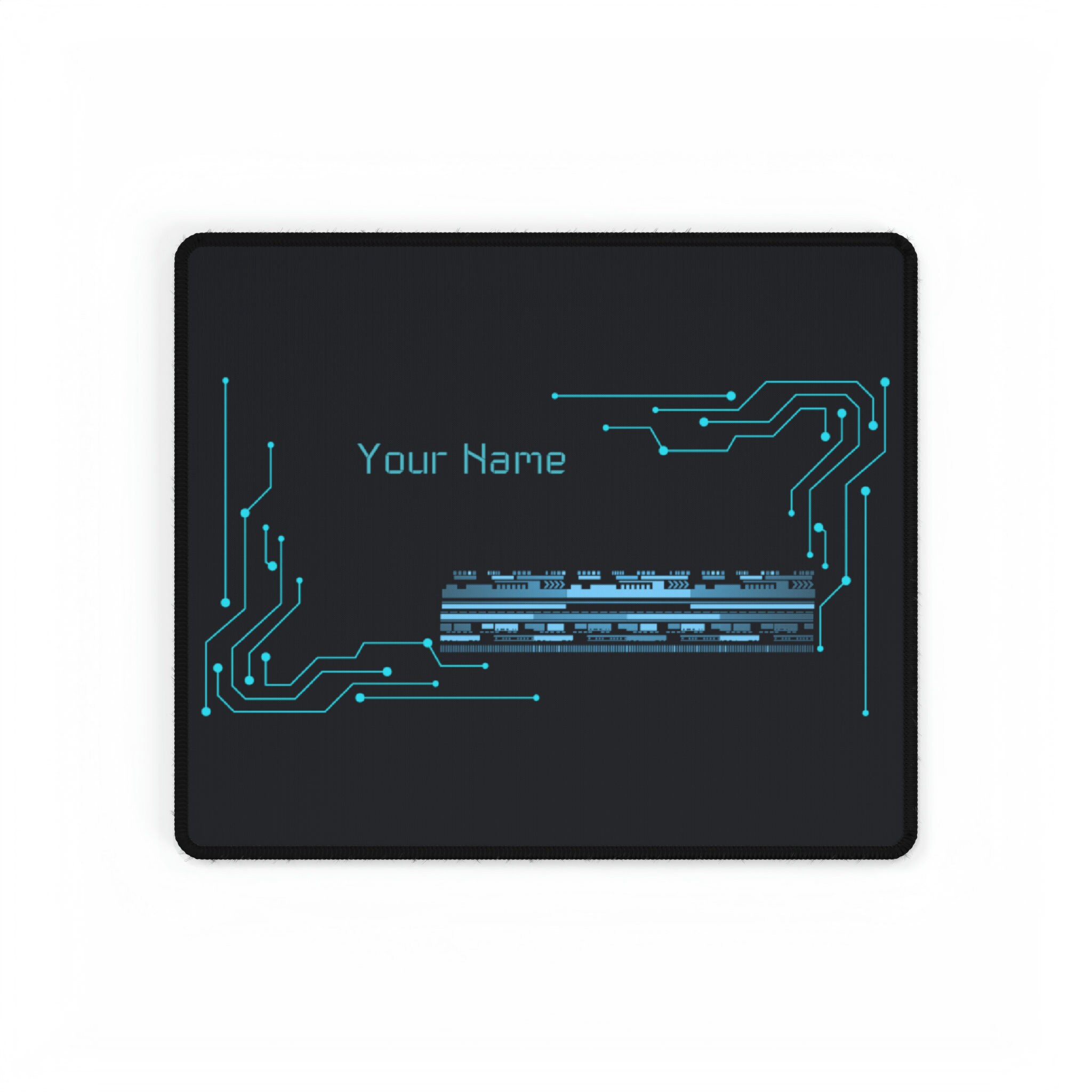 Personalized Modern Schematic Desk Mat, Futuristic Computing Circuit ...