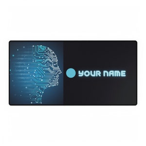 Personalized Binary Technology Desk Mat, Futuristic Digital Code Mouse ...