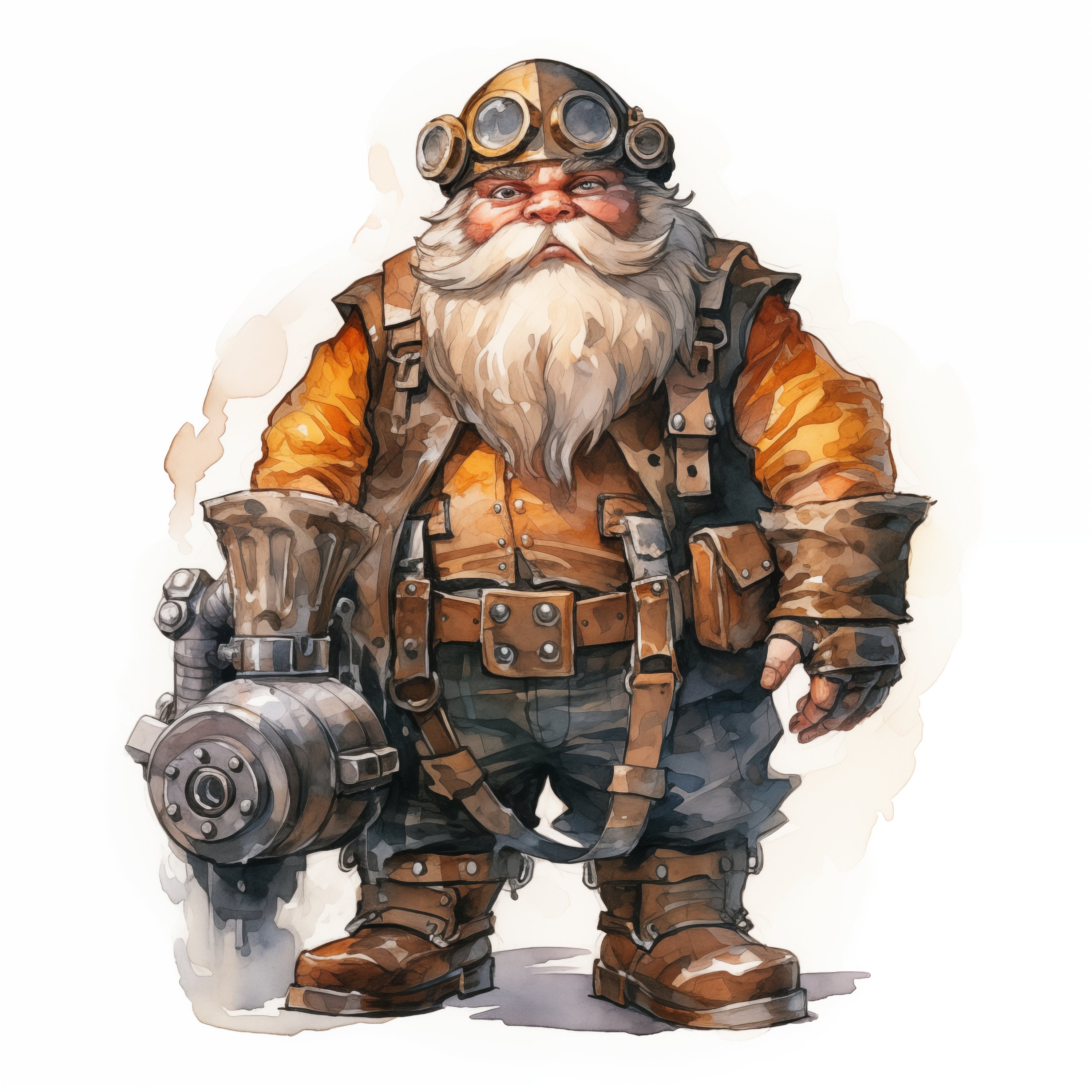 Steampunk Clip Art Working Dwarf 12 Printable Pngs Regular and ...