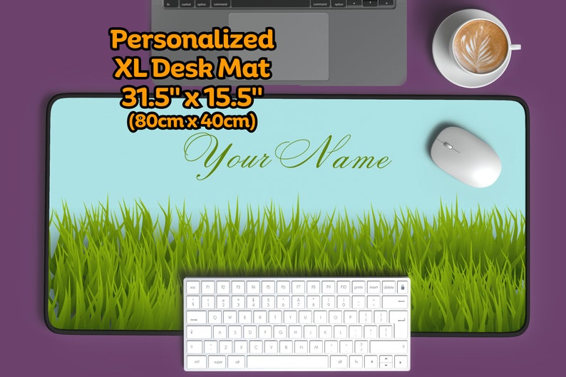 Personalized Grass Meadow Field Desk Mat, Verdant Lawn Herbal Mouse Pad ...