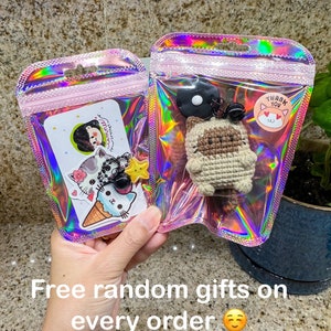 Personalized Cute Crochet Cat With Flower and Bell Keychain - Etsy