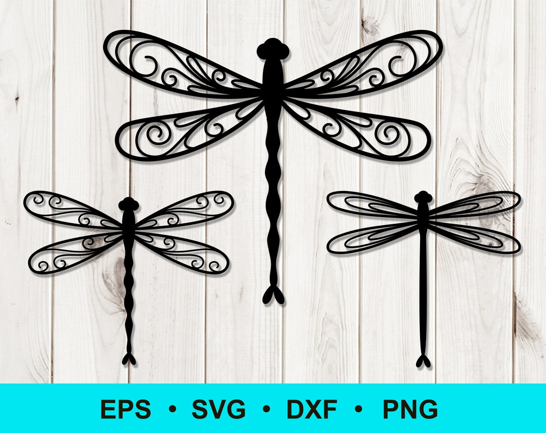Dragonfly Svg, Dxf, Png, Eps Files. Dragonfly Clip Art. Cutting File ...