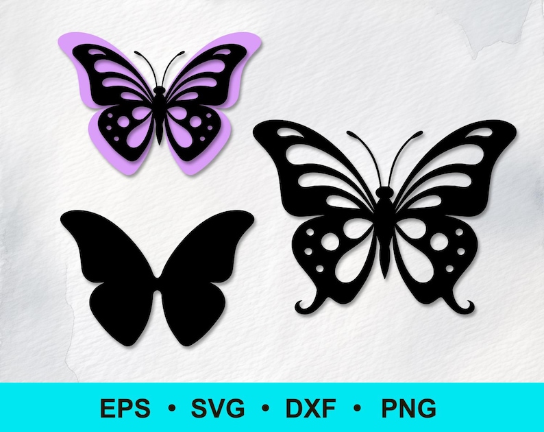 Butterfly SVG, Png, Dxf, Eps Files. Layered, Silhouette, Outline Butterfly SVG Files for Laser ...