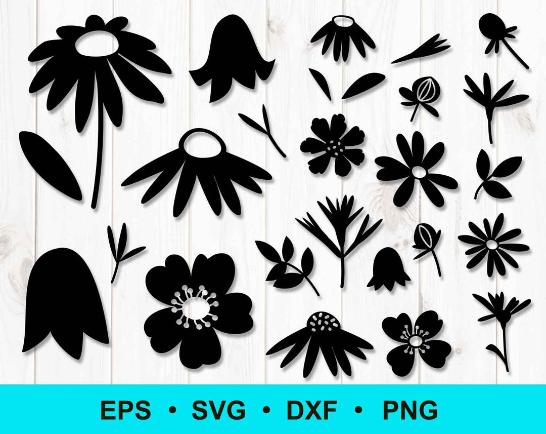 Flower SVG, PNG, DXF, Eps. Simple Flower Shape Cut Files. Minimalistic ...