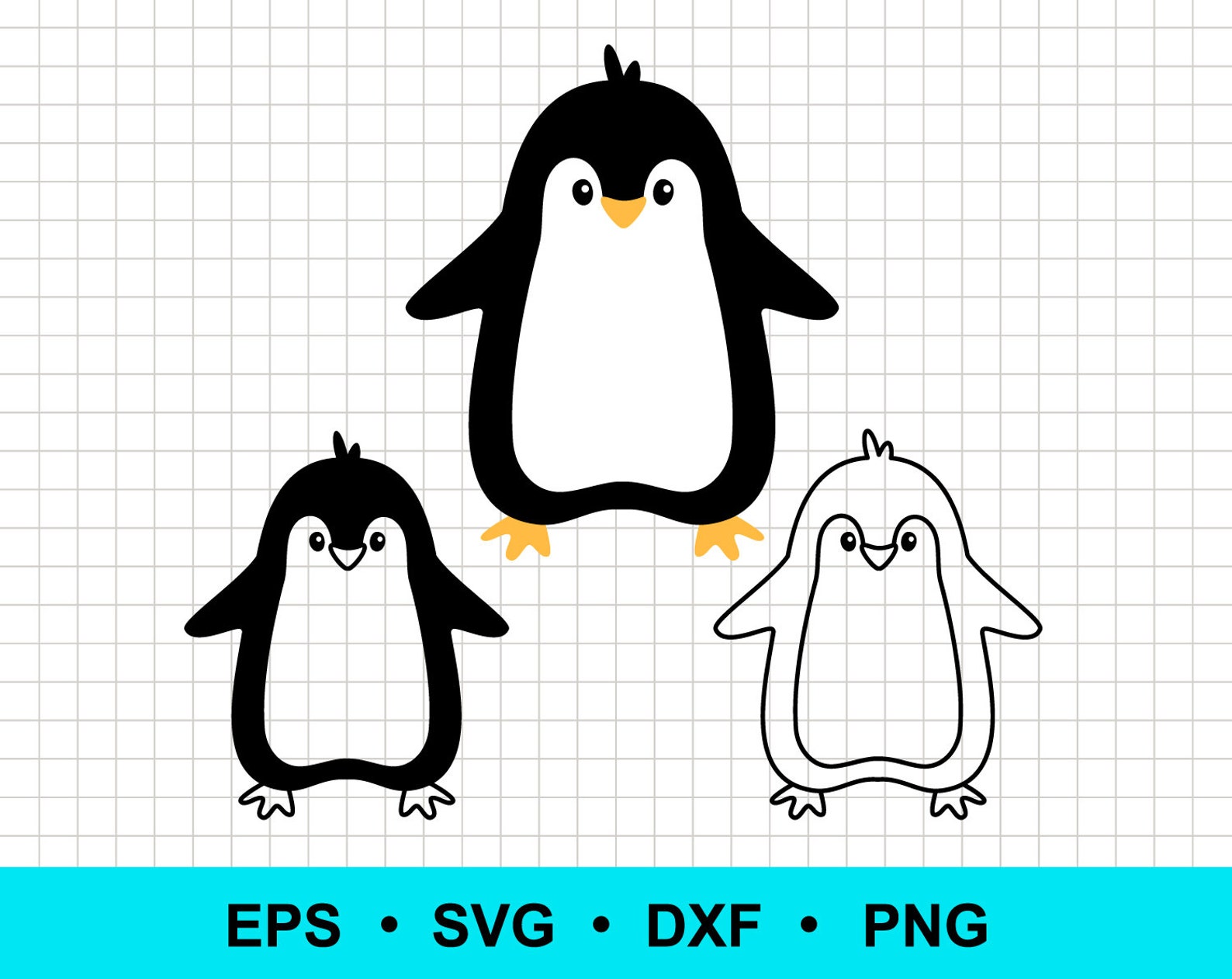 Penguin SVG Files | Silhouette, Outline, Laser Cut (instant Download ...