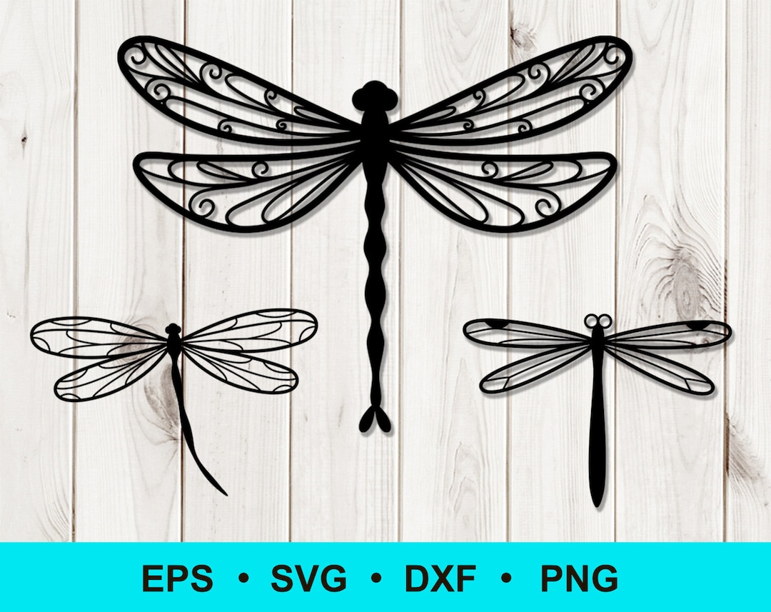 Dragonfly Svg, Dxf, Png, Eps Files. Dragonfly Clip Art. Cutting File ...