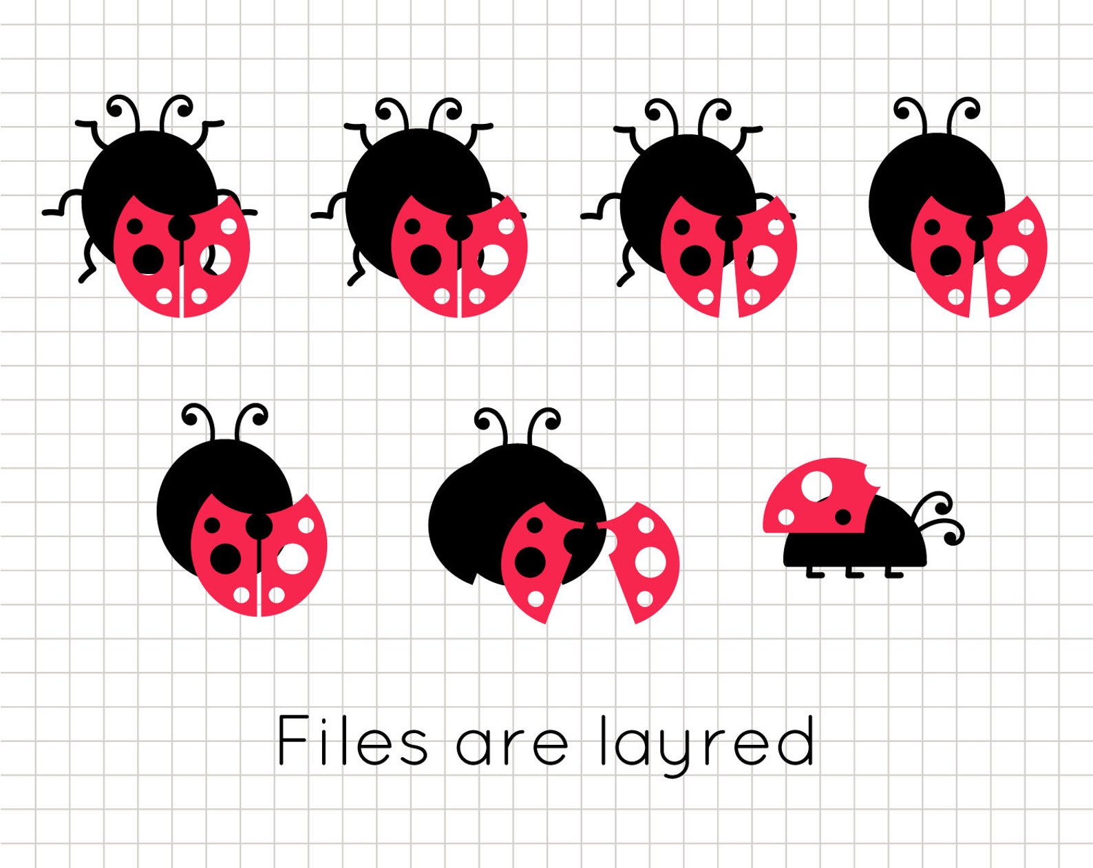 Ladybug Clipart. Ladybug Svg. Ladybug Png, Dxf, Eps. Cute Funny Summer ...