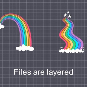 Rainbow SVG, PNG, DXF, Eps. Rainbow, Clouds, Stars Clip Art. Cut Files ...