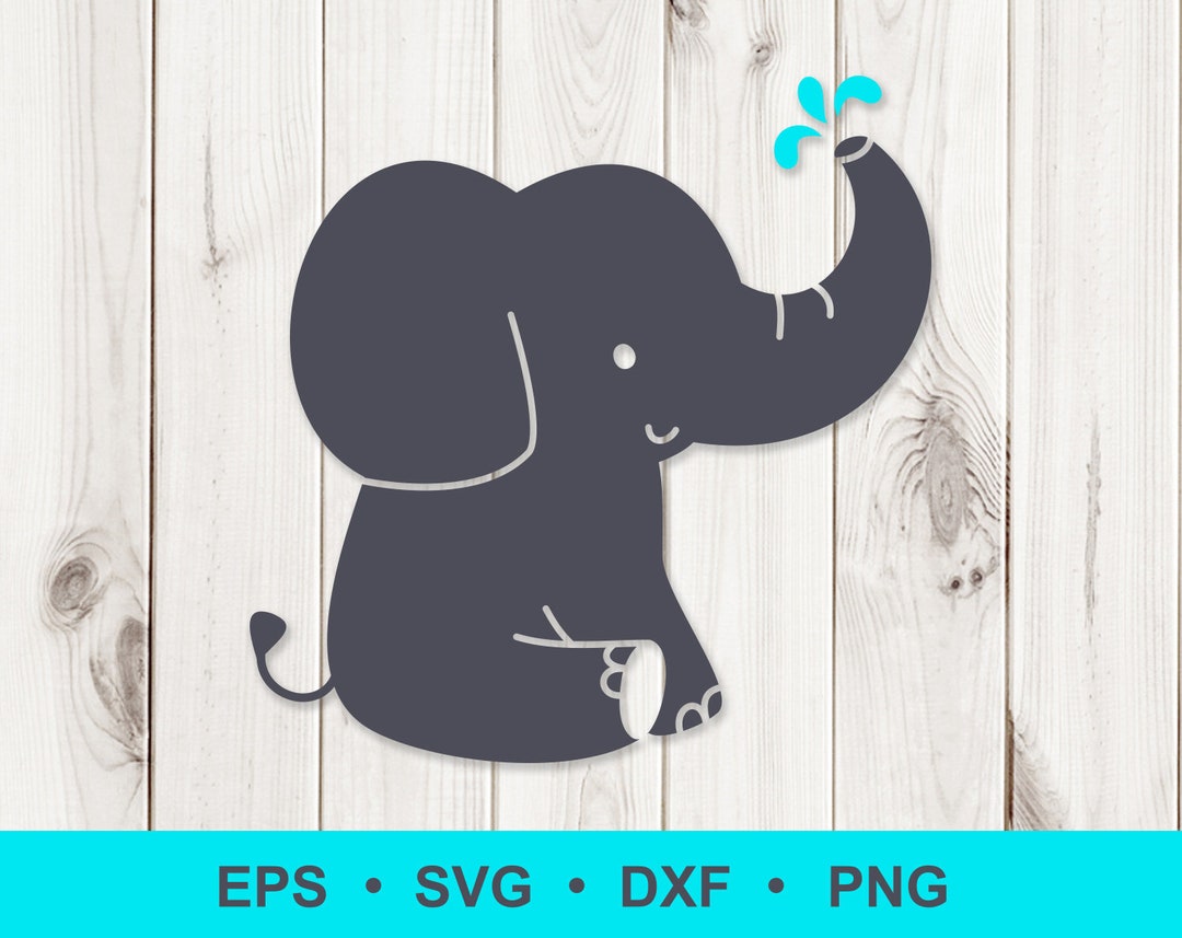 Baby Elephant SVG, PNG, DXF, Eps Files for Cricut, Silhouette. Cutting ...