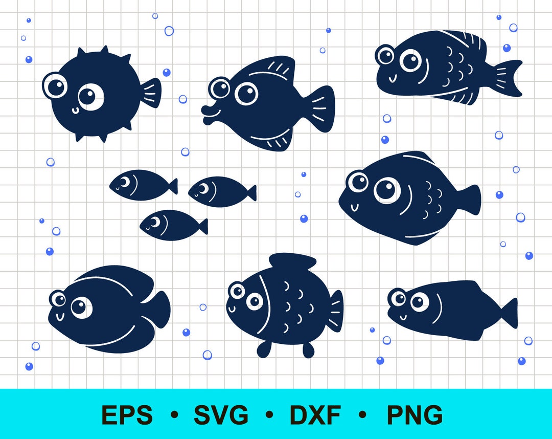 Fish Svg, Funny Cartoon Fish Svg, Sea Animals Svg, Png, Dxf, Eps. Fish ...
