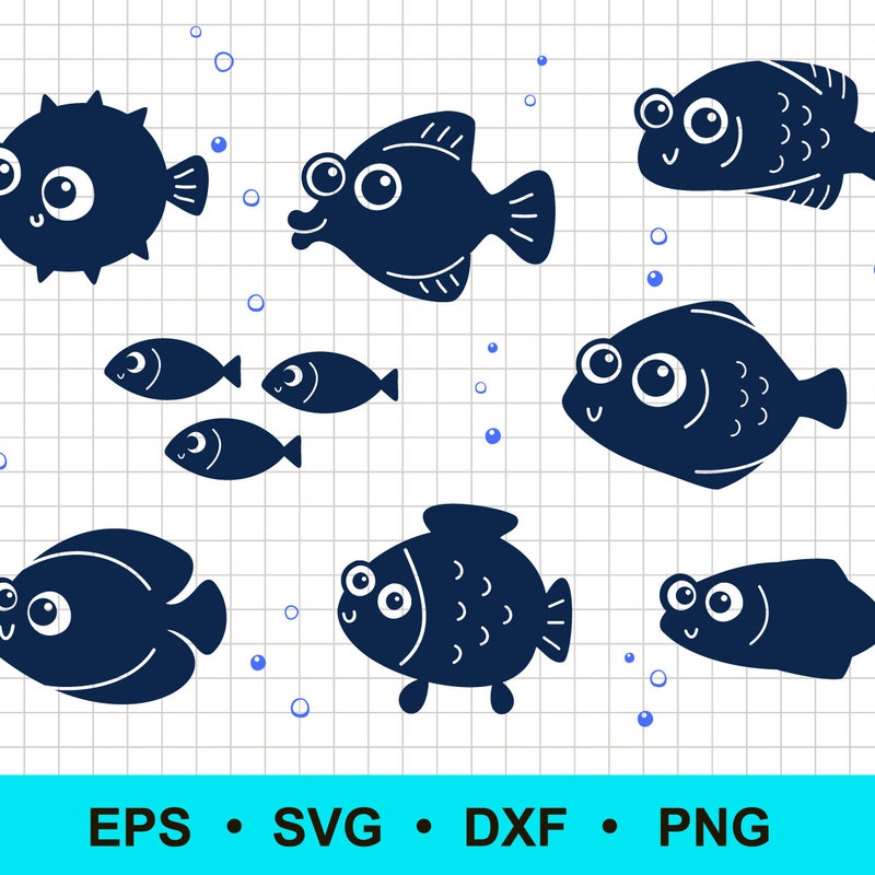 Cartoon Fish Png - Etsy