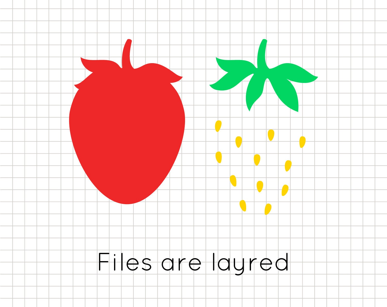 Strawberry SVG Files - Outline, Silhouette, and Layered Color Designs ...