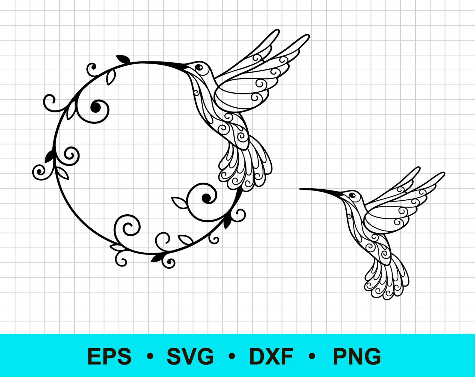Hummingbird SVG, DXF, PNG, Eps Files. Svg Files for Cricut. Hummingbird ...