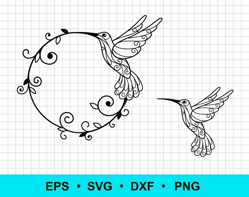 Hummingbird SVG, DXF, PNG, Eps Files. Svg Files for Cricut. Hummingbird ...