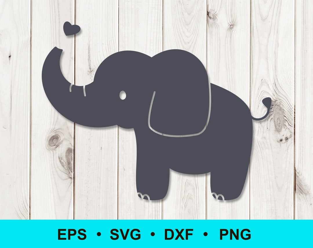 Baby Elephant SVG, PNG, DXF, Eps Files for Cricut, Silhouette. Cutting ...