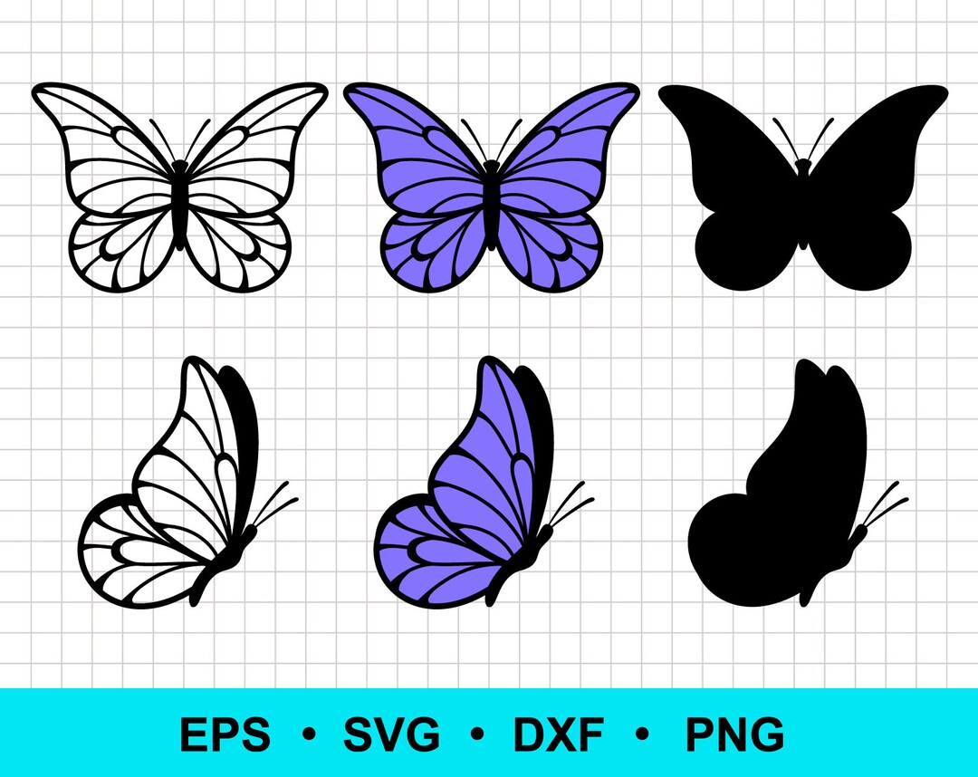 Butterfly SVG, PNG, Dxf, Eps. Butterfly Silhouette Clip Art. Butterfly ...