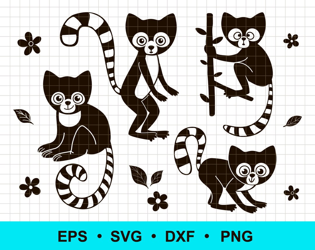 Lemur Svg, Monkey Svg, Lori Svg, Cute Animal Svg, Jungle Animal Svg ...
