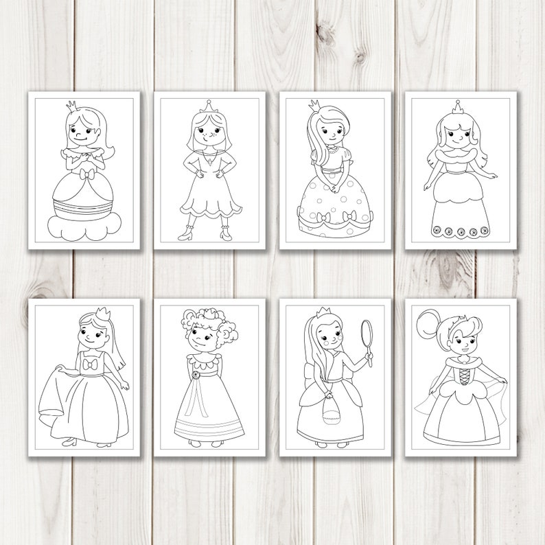 Princess Coloring Pages for Kids - Printable and Fun Activity. PDF, JPG ...