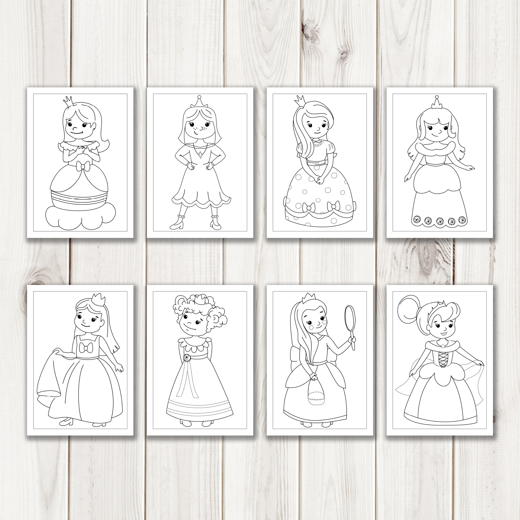 Princess Coloring Pages for Kids - Printable and Fun Activity. PDF, JPG ...