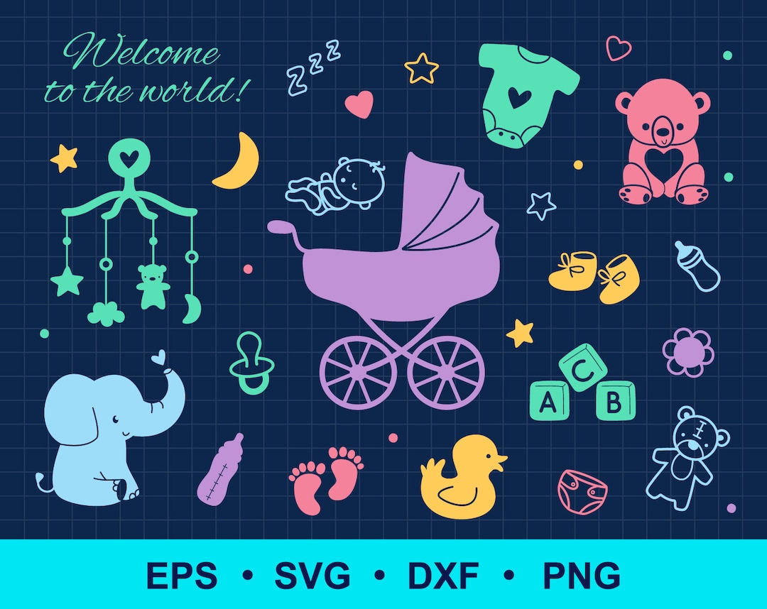 Newborn SVG, New Baby SVG, Baby Shower SVG, New Mom Svg, Png, Dxf, Eps ...