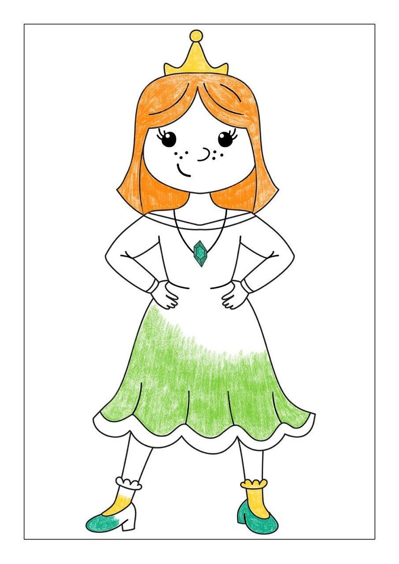 Princess Coloring Pages for Kids - Printable and Fun Activity. PDF, JPG ...