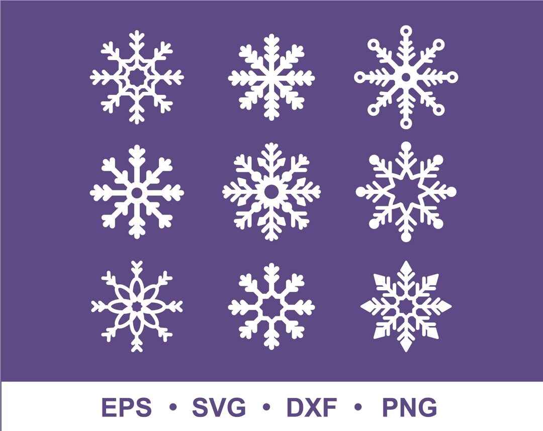 Snowflake SVG. Snowflake Silhouette Laser Cut Files DXF PNG Eps ...
