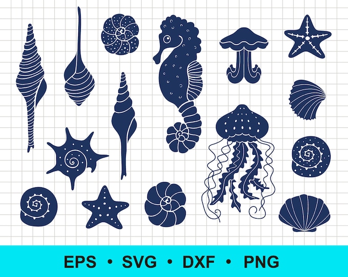 Ocean Svg Bundle, Under the Sea Svg, Seashell Svg, Beach Svg, Shell Svg ...