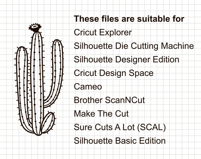 Cactus SVG, Ai, Eps, PNG, Dxf, Jpg File. Silhouette Clipart. Succulent ...