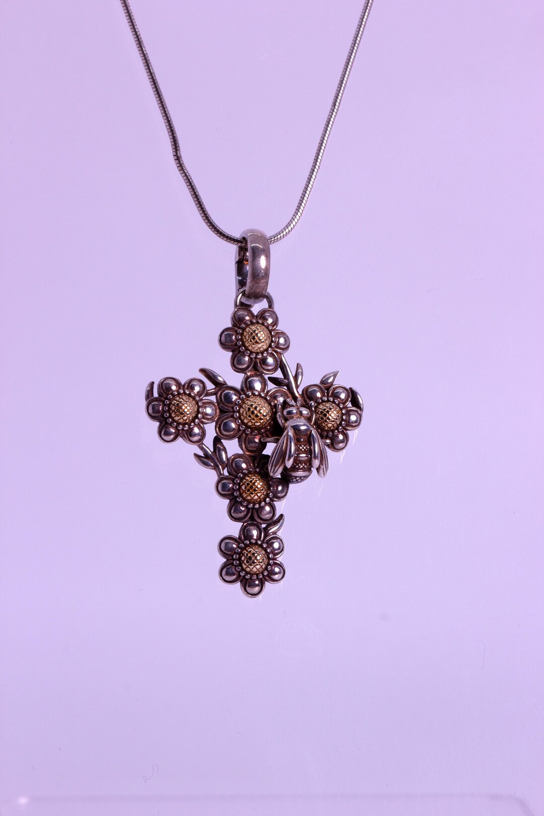 Kieselstein Cord KC Studio 14K Enhanced Sterling Silver Sunflower Bee ...