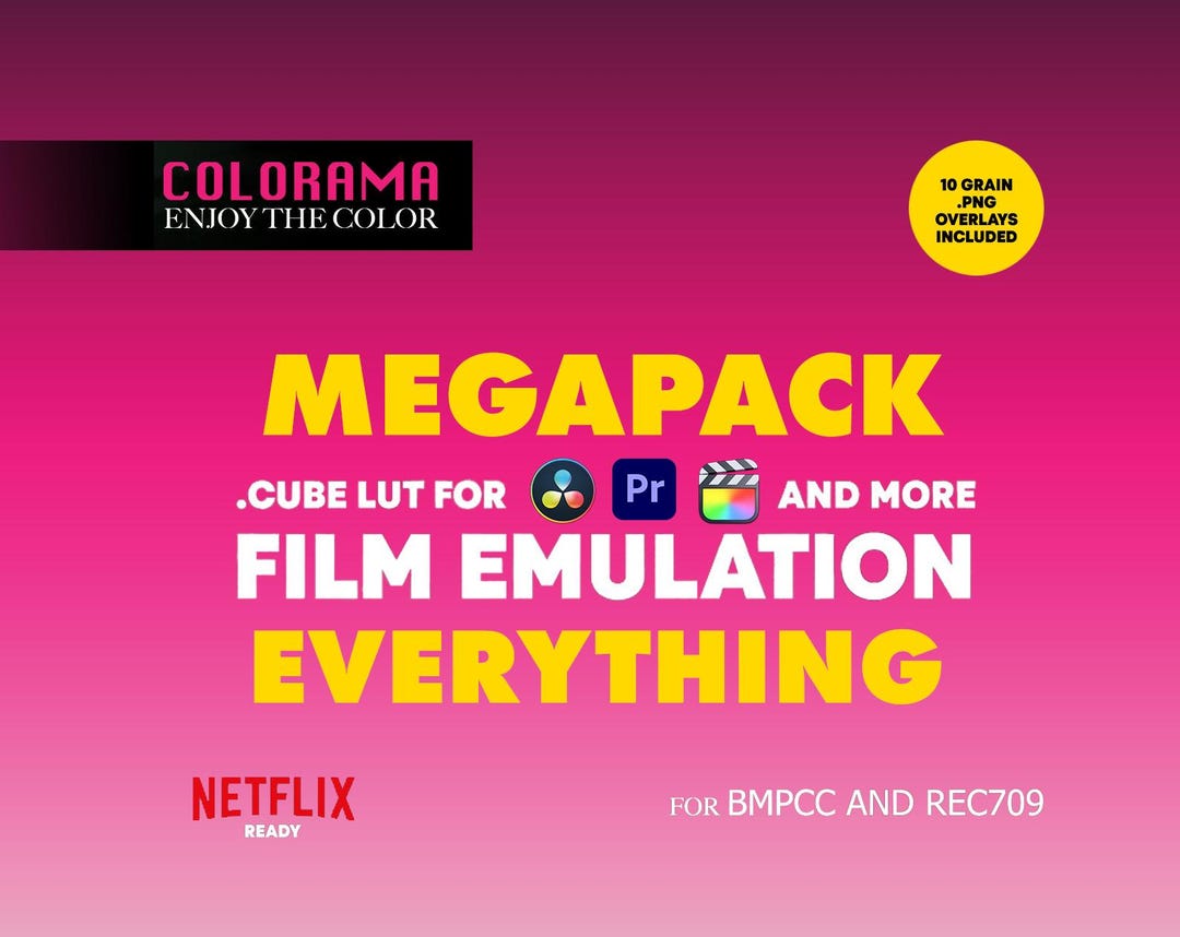 Kodak & Fuji MEGAPACK Film Emulation LUT for BMPCC and Rec709 ...