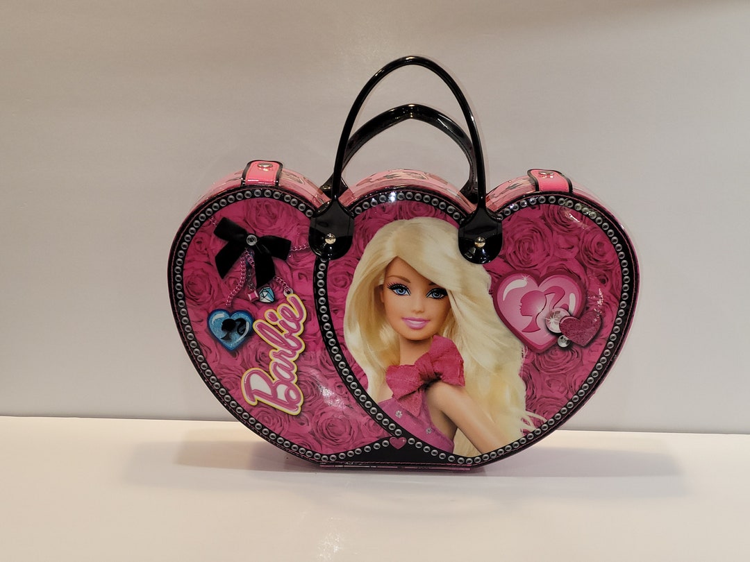 BARBIE Make up Case With Heart Shaped Mirror - Etsy