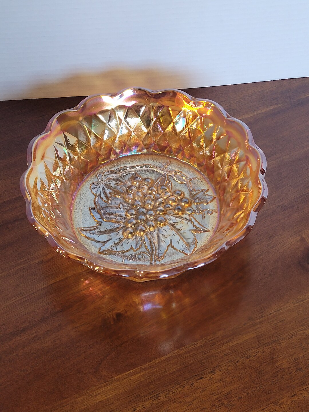 Gorgeous Imperial Carnival Glass Serving Bowl - Etsy