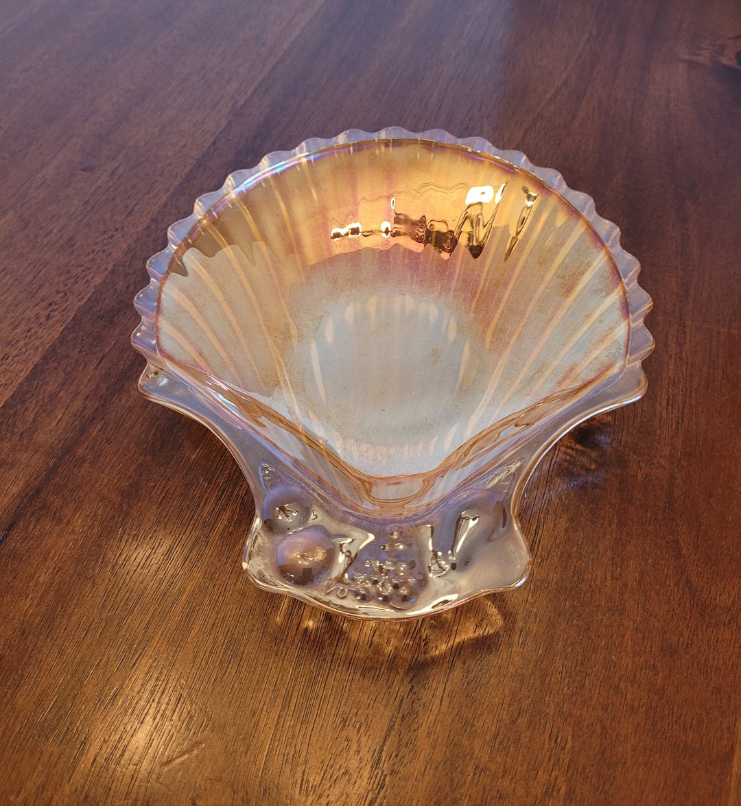 Pretty Marigold Carnival Glass Shell Dish - Etsy