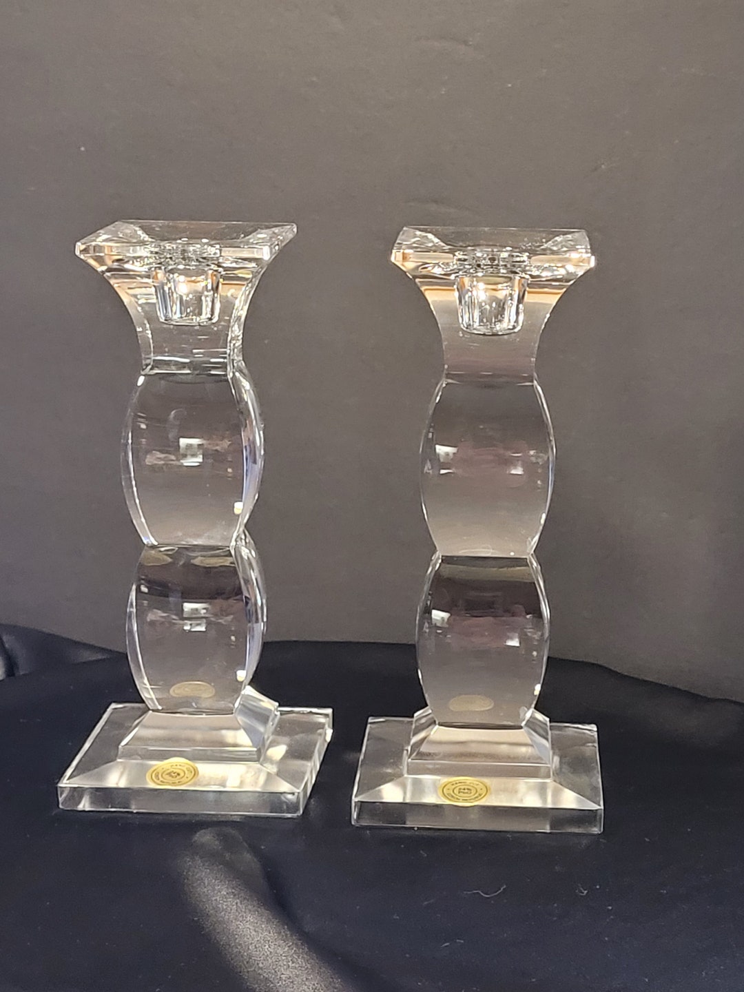 Gorgeous Heavy Crystal Candle Holders - Etsy