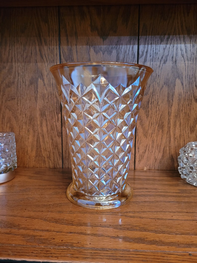 Vintage Sowerby Carnival Glass Vase - Etsy