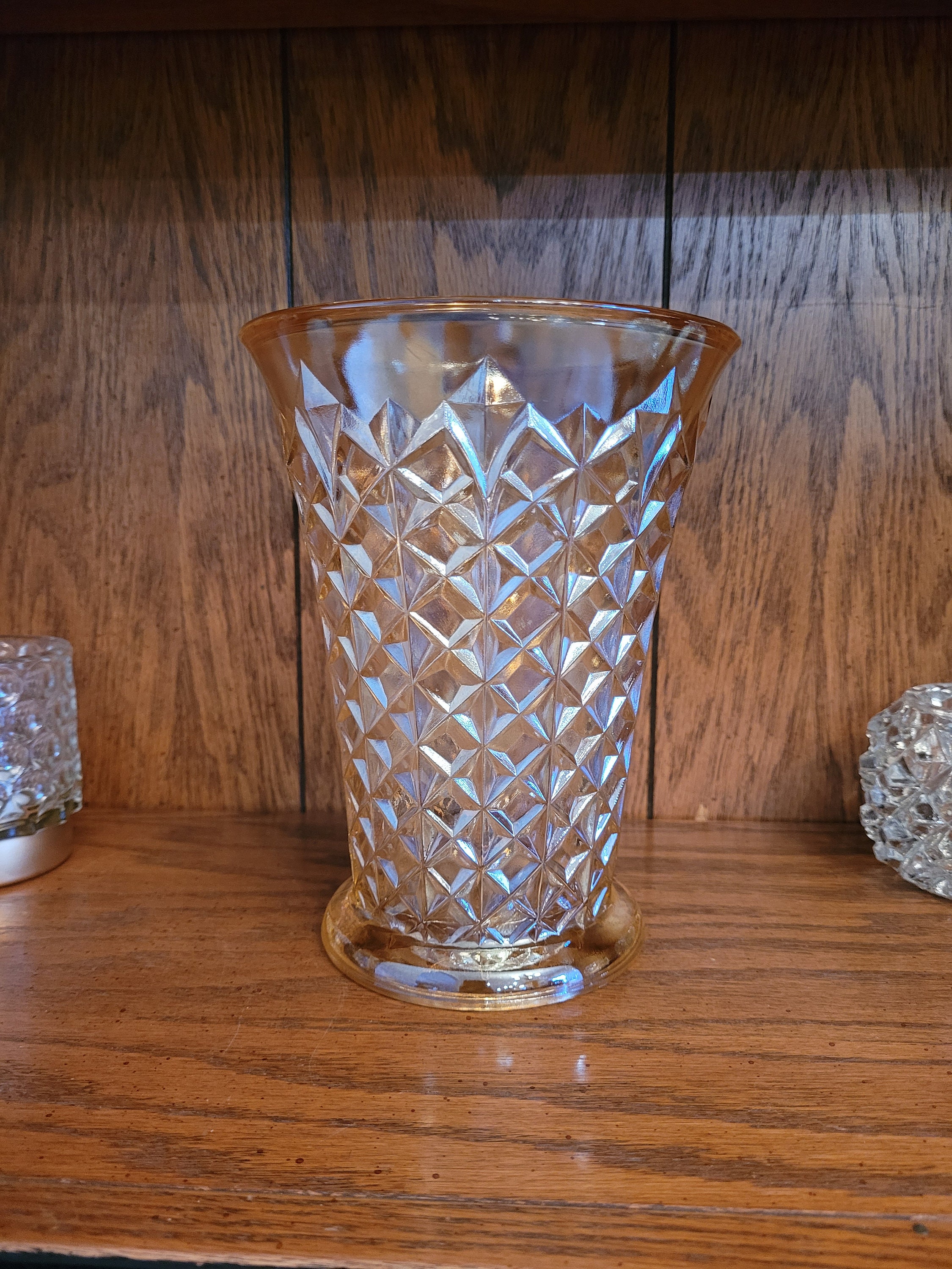 Vintage Sowerby Carnival Glass Vase - Etsy