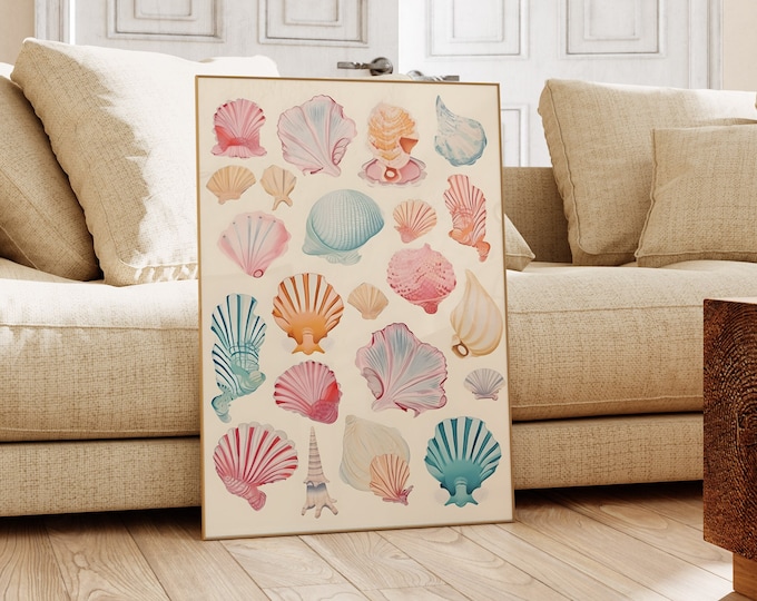 Coastal Cowgirl Decor, Seashell Art, Beachy Room Decor, Surf Poster ...