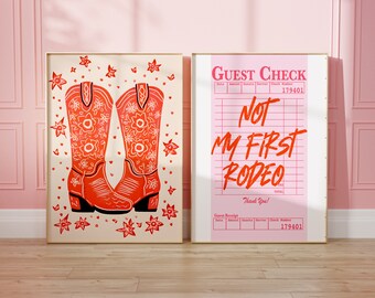 Pink Howdy Cowgirl Boot Art Print 8.5x11 Cowgirl Boot Print - Etsy