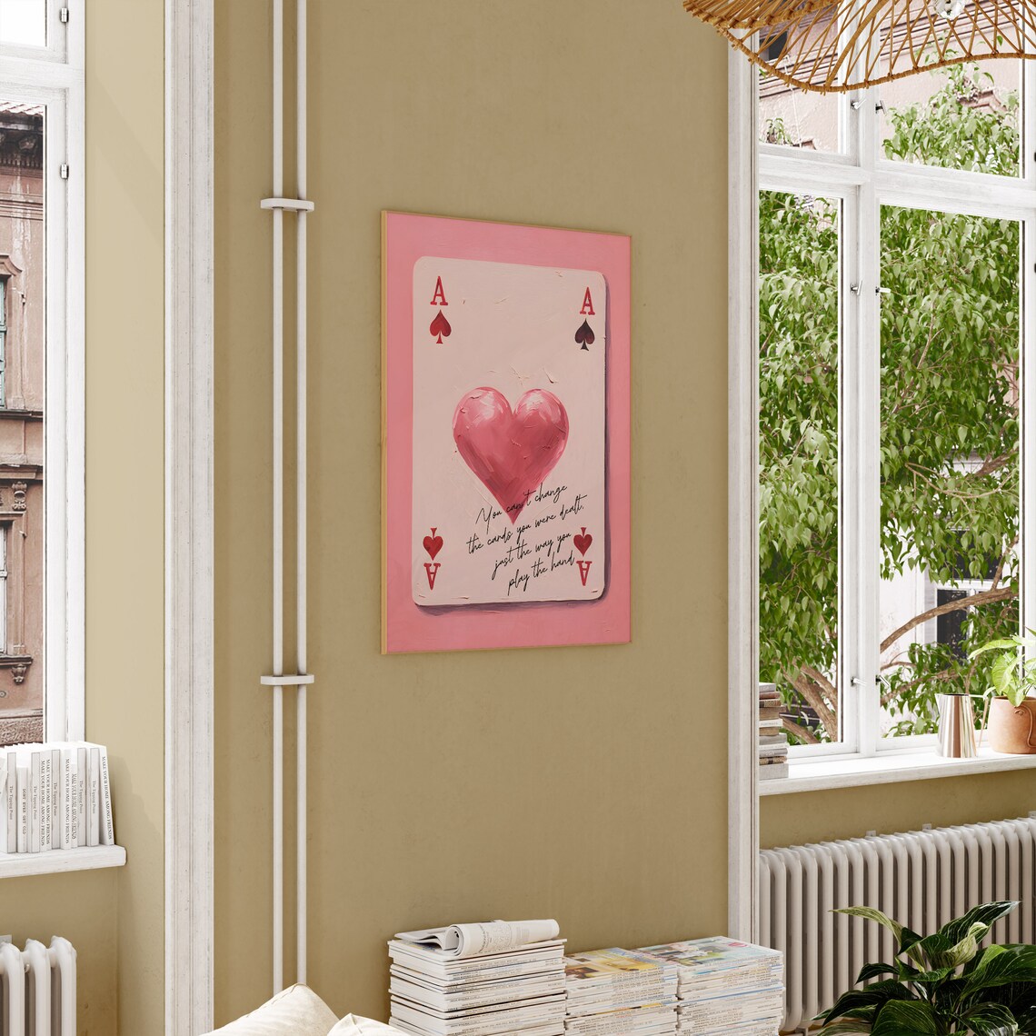 Playing Card Print, Ace of Hearts Poster, Motivational Art ...