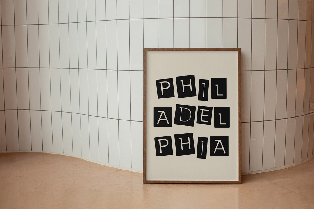 Philadelphia Art Print, Preppy College Dorm Room Decor, Downtown Girl ...