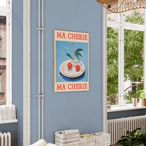 Cherry Poster Cherries Print Cherie Affiche Retro Wall Art Henri ...