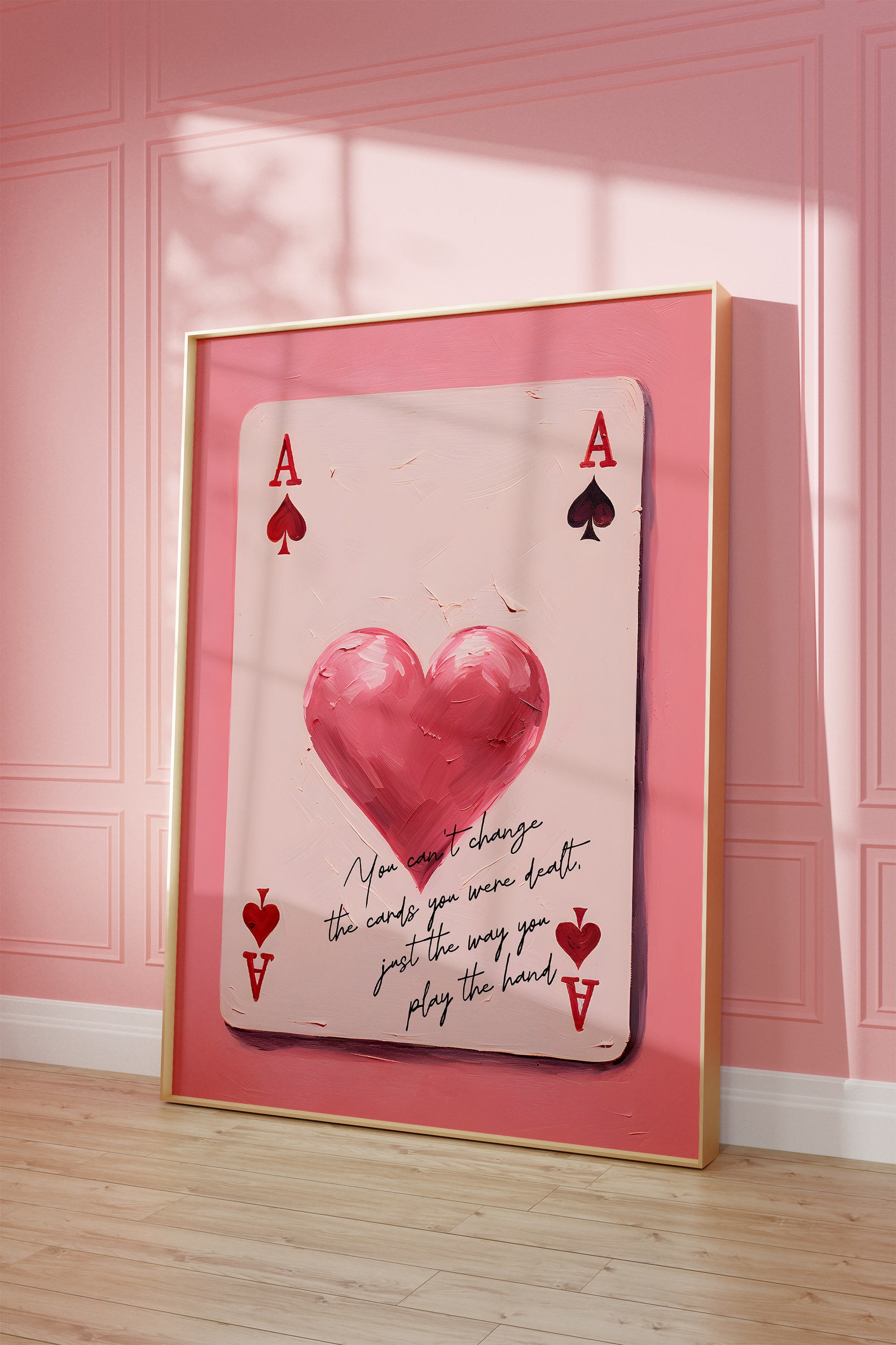 Playing Card Print, Ace of Hearts Poster, Motivational Art ...