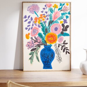 Maximalist Wall Art, Flower Market Print, Dopamine Decor, Trendy Girly ...