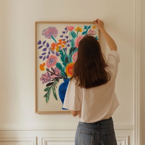 Maximalist Wall Art, Flower Market Print, Dopamine Decor, Trendy Girly ...