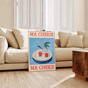 Cherry Poster Cherries Print Cherie Affiche Retro Wall Art Henri ...