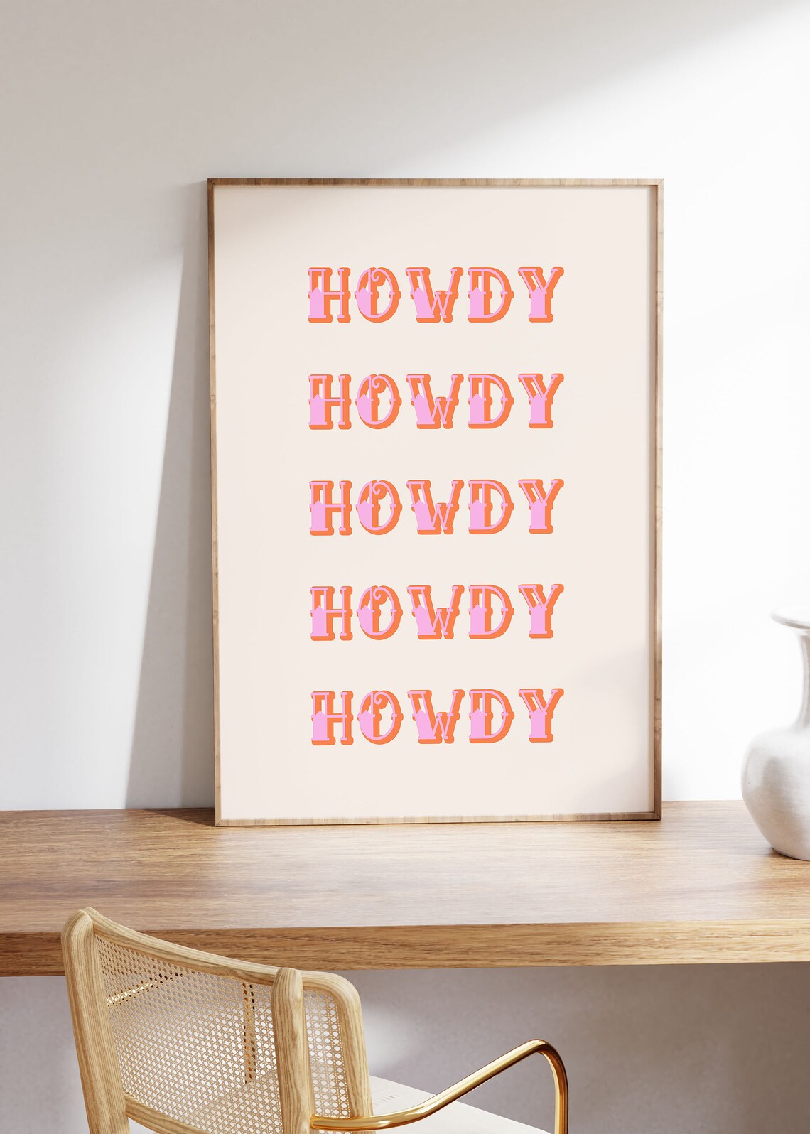 Howdy Cowgirl Poster Pink Orange Wall Art Y2K Aesthetic Print Preppy ...