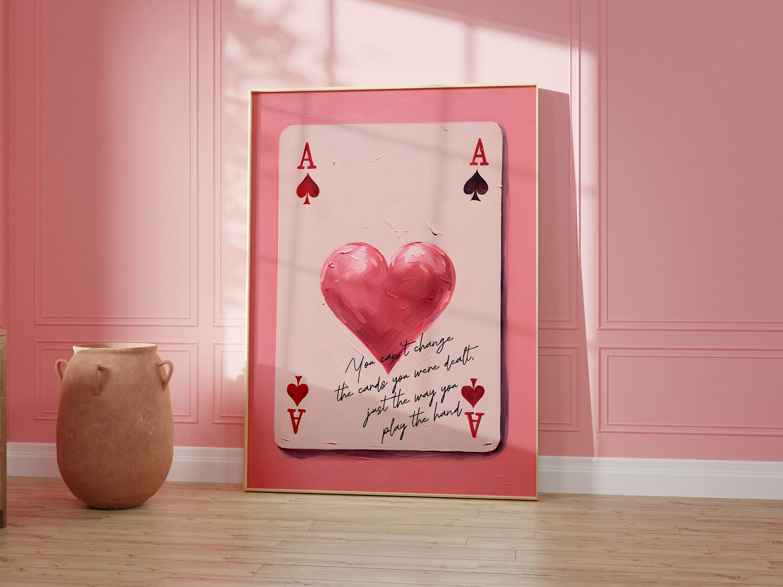 Playing Card Print, Ace of Hearts Poster, Motivational Art ...