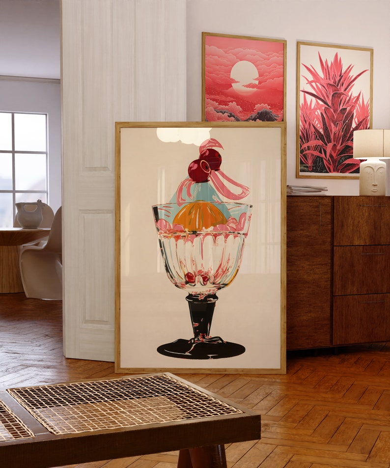 Icecream Art Print, Andy Warhol Inspired Retro Poster, Trendy Gallery ...